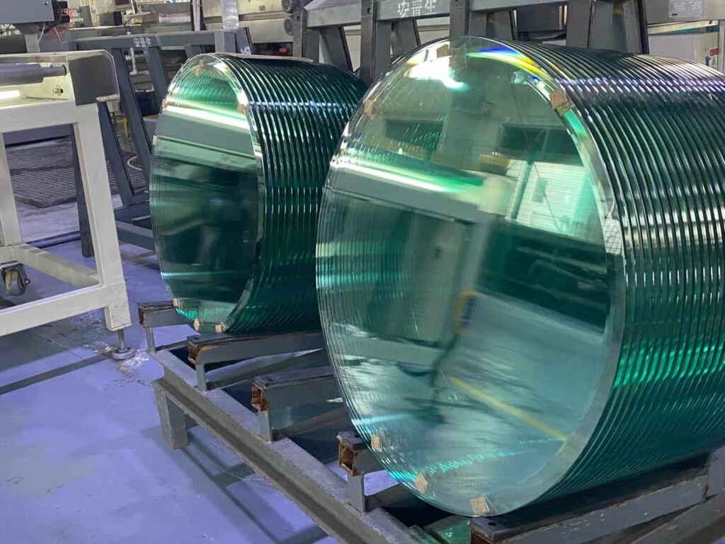 Fabricators of round glass table top with beveled edge | Apis Glass ...