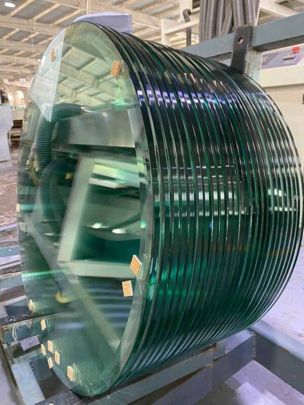 Fabricators of round glass table top with beveled edge | Apis Glass ...