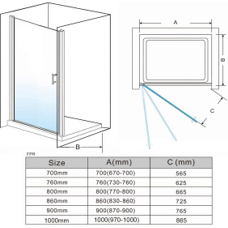 Single Pivot Hinge Shower Door - Apis Glass